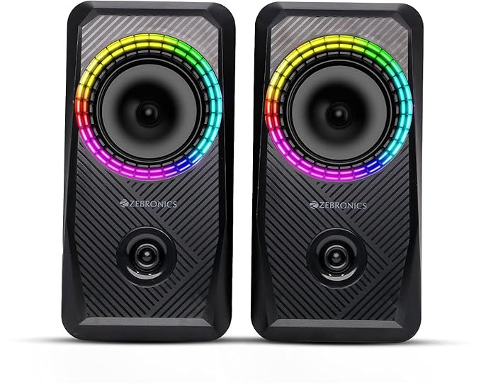 ZEBRONICS Zeb-Warrior 4, 2.0 Speaker for PC, Laptops, Desktop with 5 R